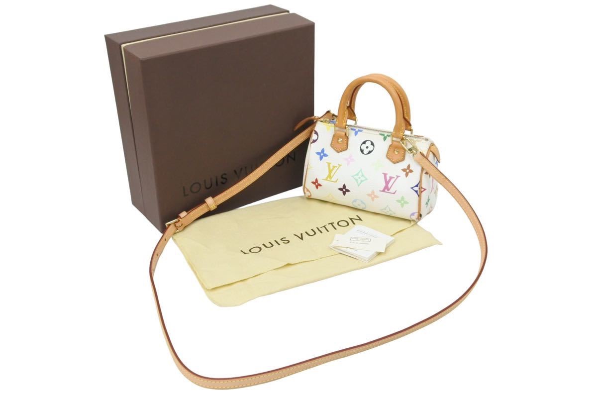【楽天市場】LOUIS VUITTON ルイヴィトン 村上隆 ミニスピーディ ブラック 白 ブロン モノグラムマルチ M92645 美品 中古 ...