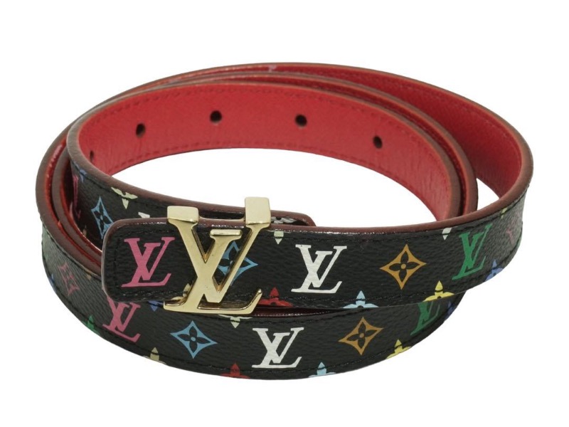 【楽天市場】LOUIS VUITTON ルイヴィトン サンチュールベルト CA0058 モノグラム ブラック ピンク ゴールド金具 美品 中古 ...