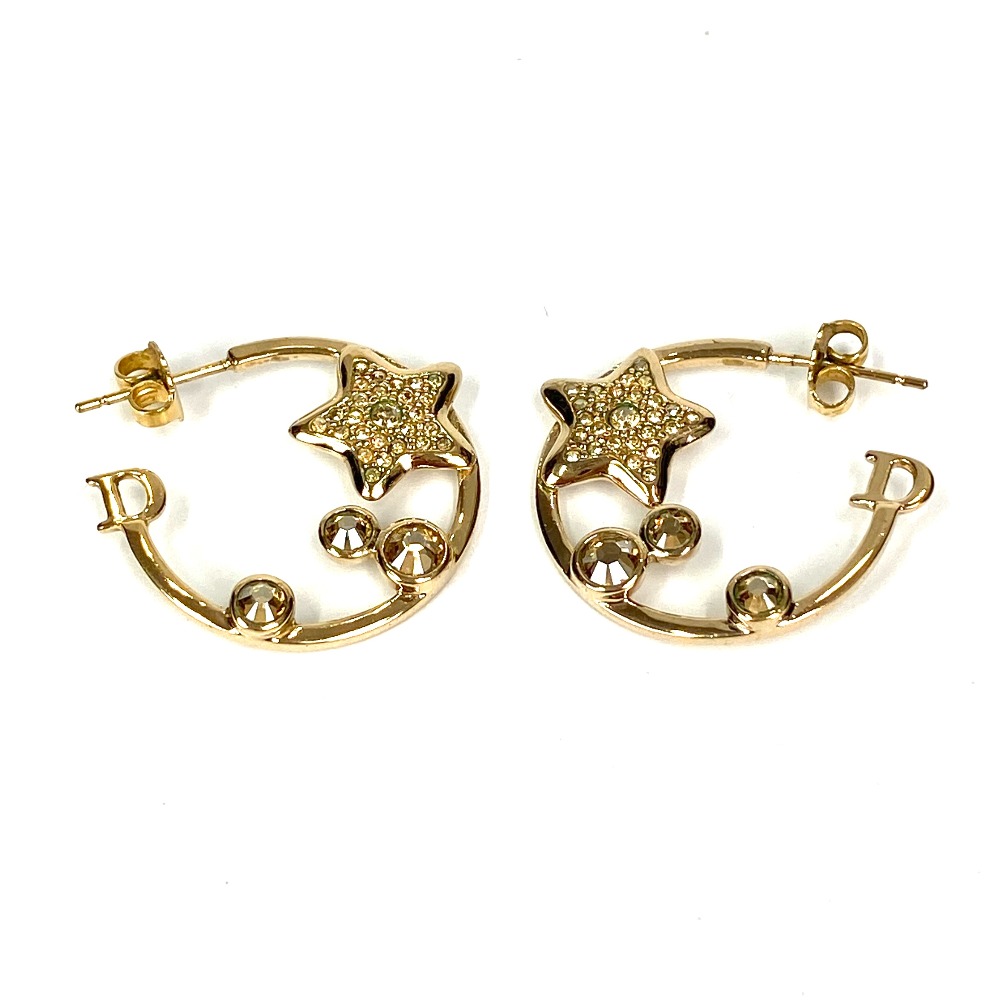 【楽天市場】[USED/中古]Christian Dior クリスチャンディオール ピアス スター ラインストーン フープ 星 ゴールド ...