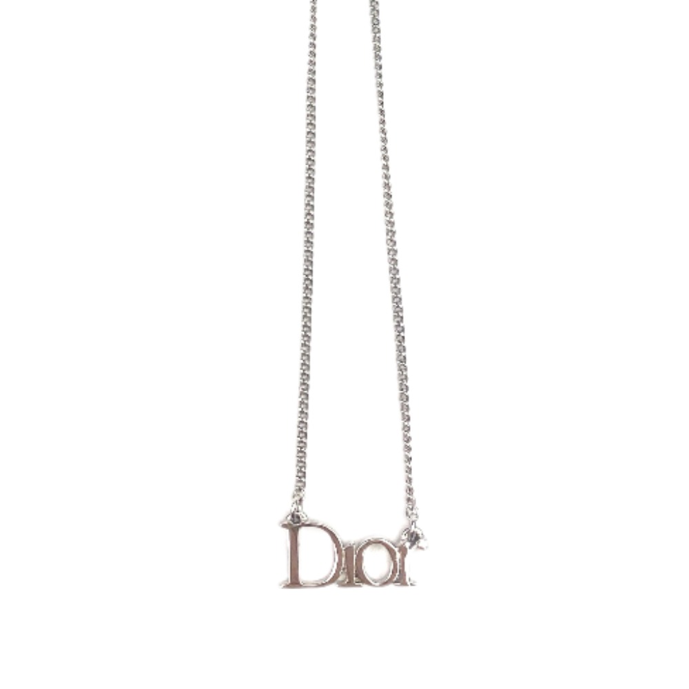 【楽天市場】[USED/中古]Christian Dior クリスチャンディオール ネックレス・チョーカー Dior ロゴ シルバー B ...