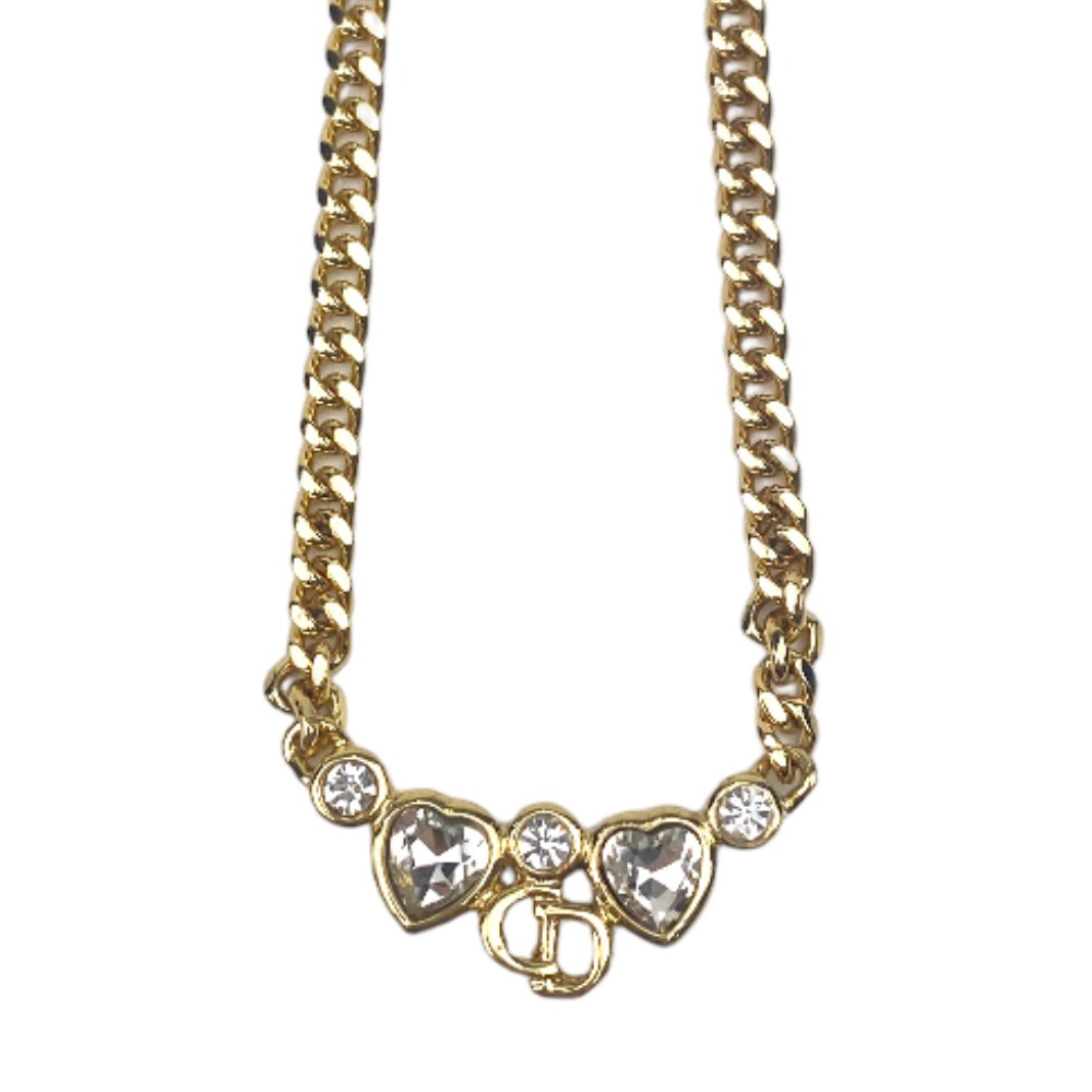 【楽天市場】Christian Dior クリスチャンディオール ネックレス・チョーカー ネックレス CDロゴ ラインストーン ハート 中古 ...