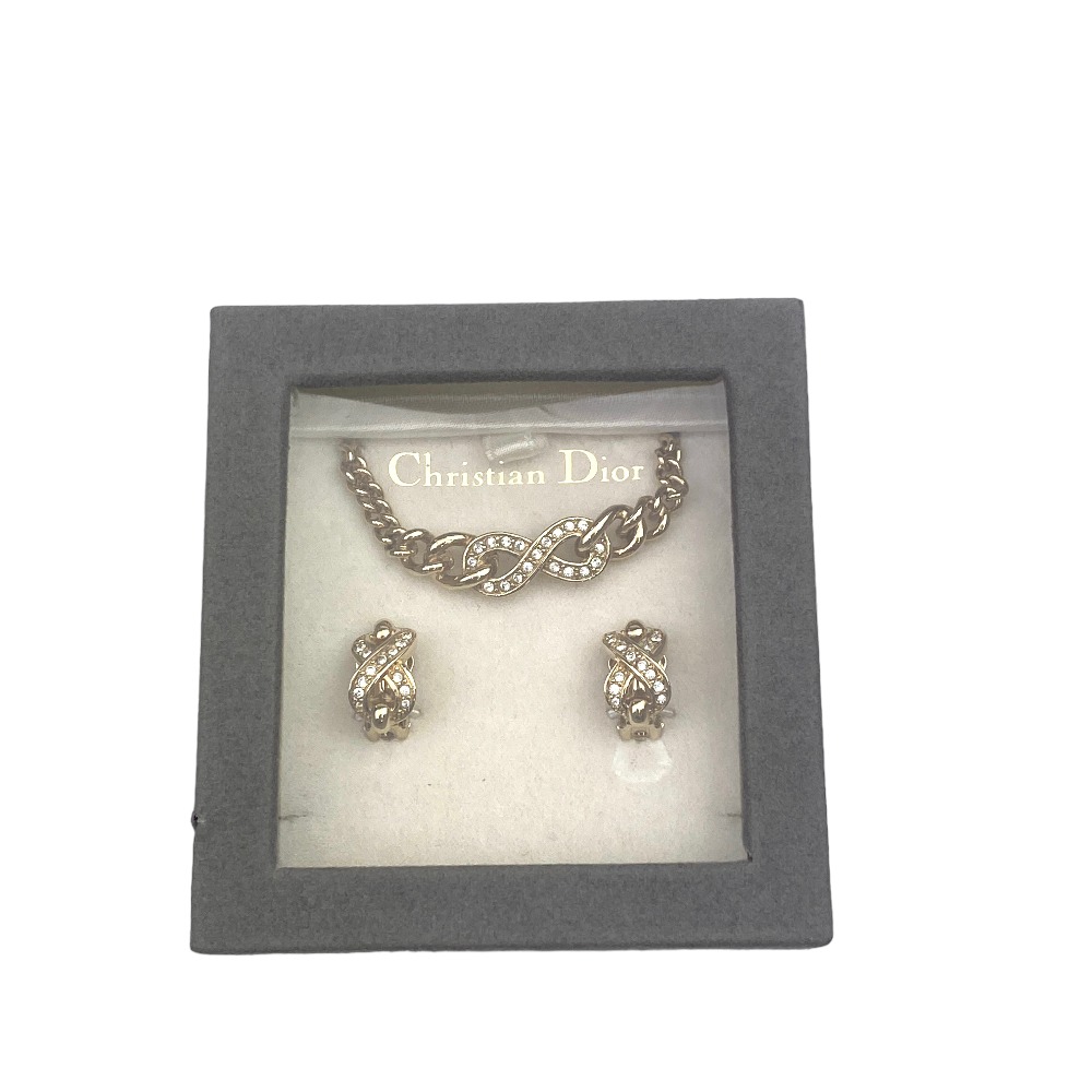 【楽天市場】[USED/中古]Christian Dior クリスチャンディオール ネックレス・チョーカー ネックレス イヤリング セット ...