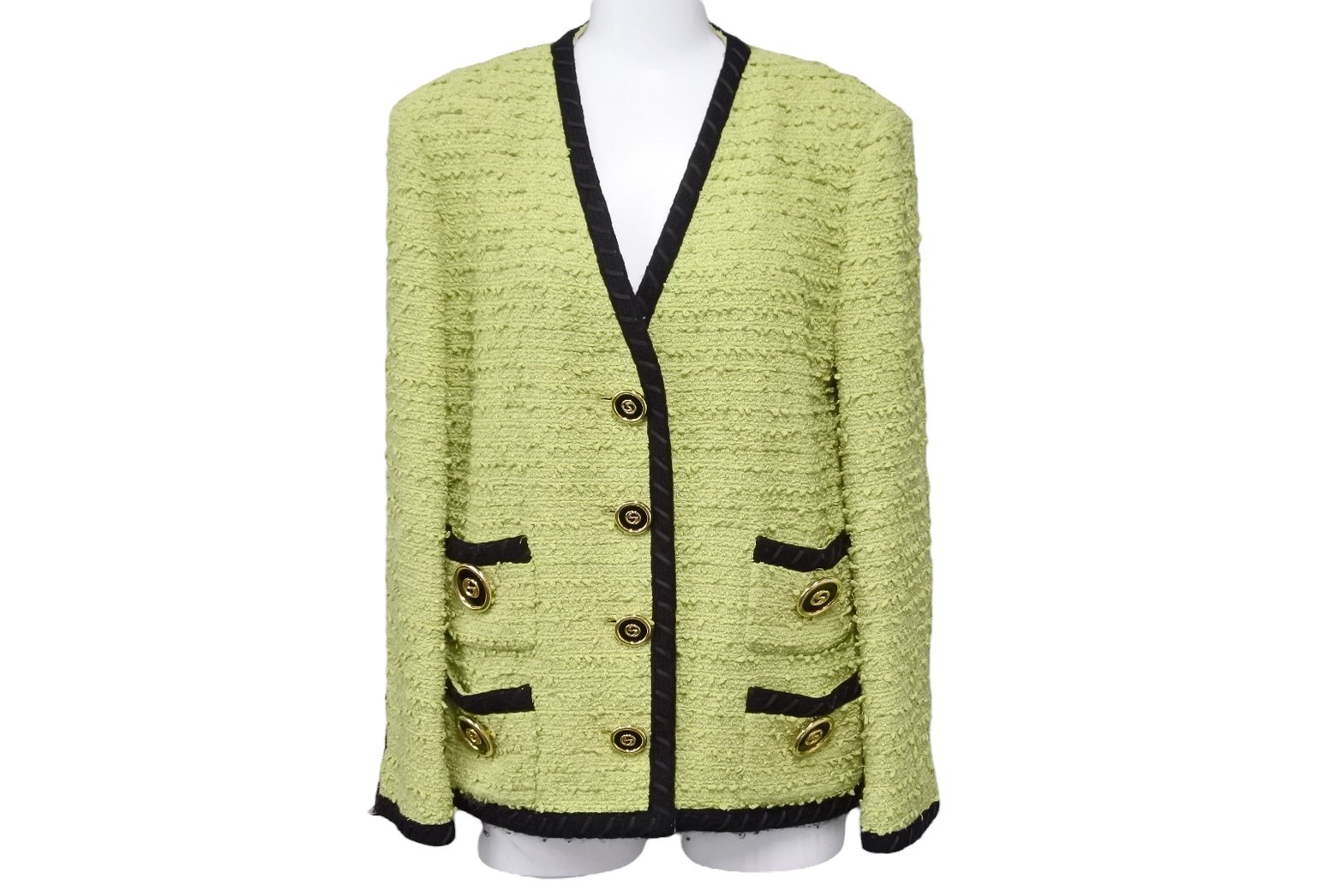 【楽天市場】GUCCI グッチ ジャケット ノーカラーツイードジャケット グリーン ツイード イタリア製 サイズ42 美品 中古 52549 ...