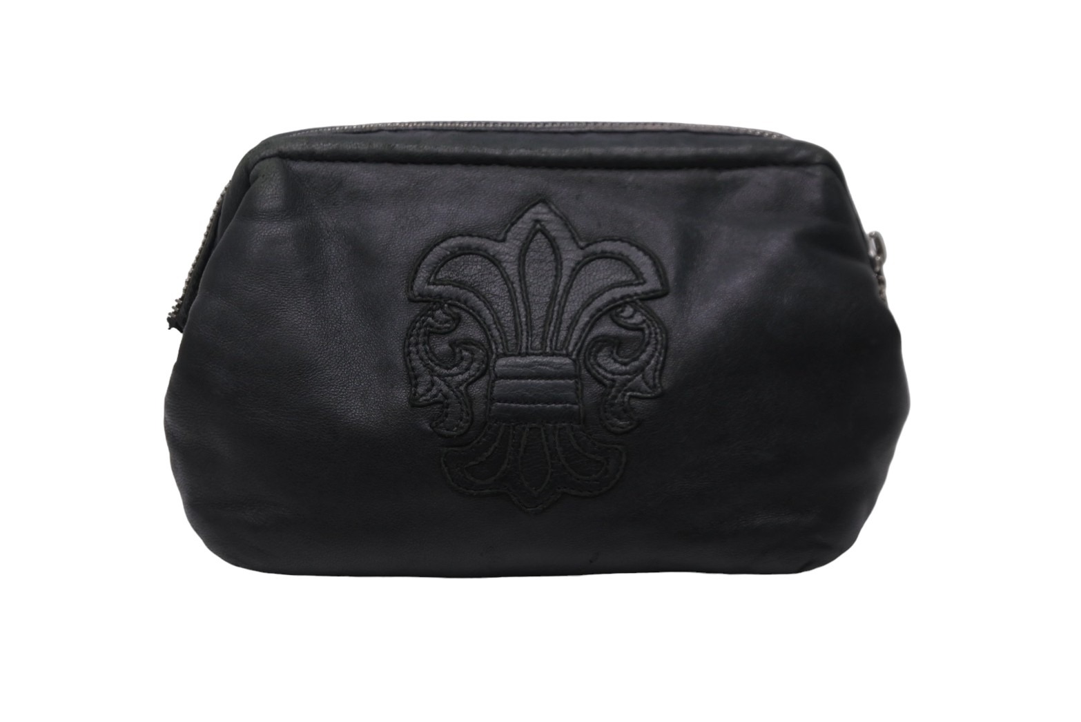 【楽天市場】CHROME HEARTS クロムハーツ ポーチ コスメティックケース ダガー ブラック シルバー金具 良品 美品 53377 ...