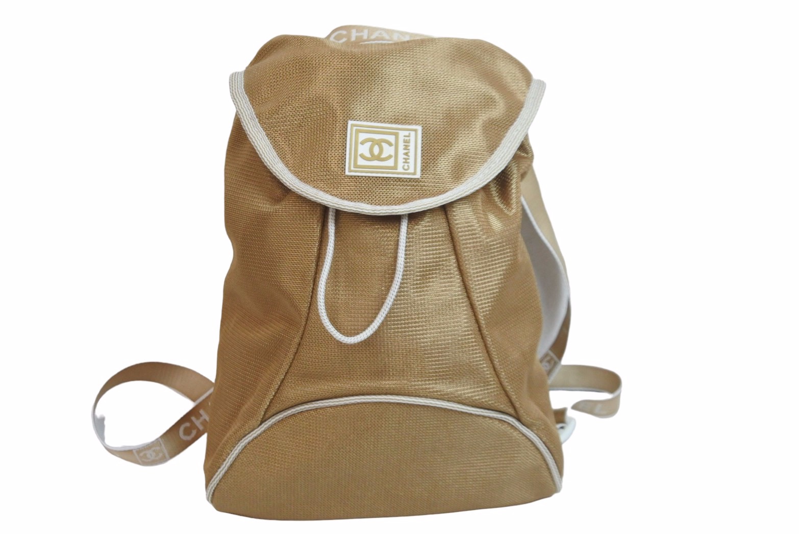 【楽天市場】CHANEL シャネル リュック スポーツライン ココマーク ロゴ メッシュ 10番台 P7243 ナイロン ゴールド 美品 中古 ...