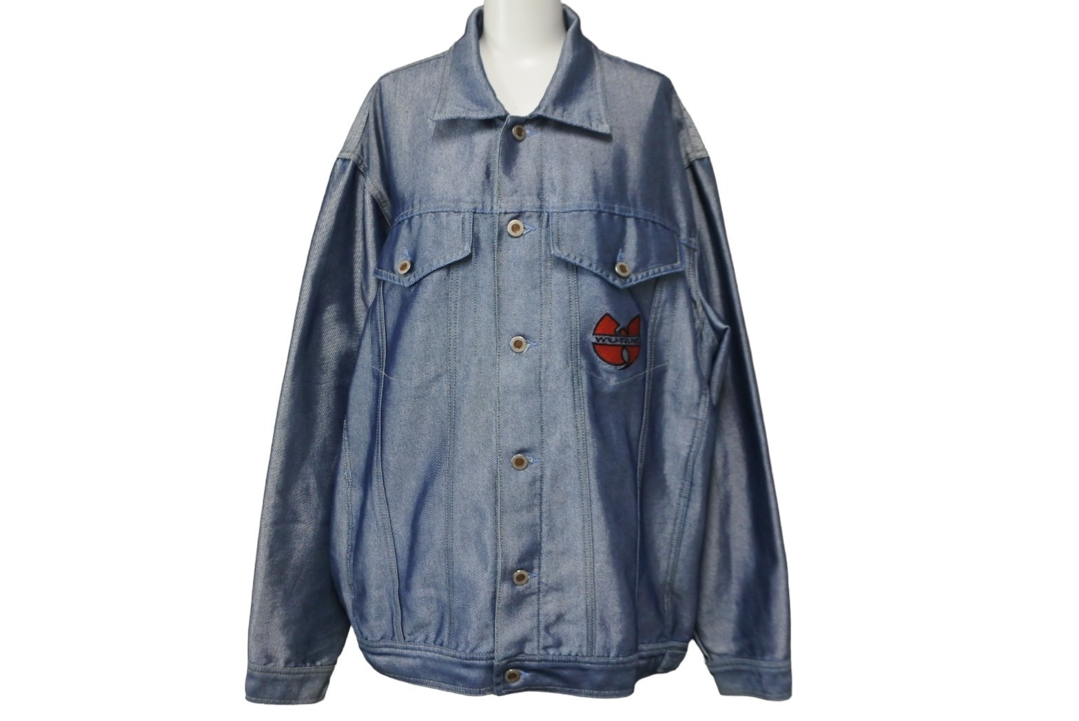 【楽天市場】WU-TANG CLAN ウータンクラン デニムジャケット XL コットン ポリエステル ブルー シルバー金具 良品 中古 ...
