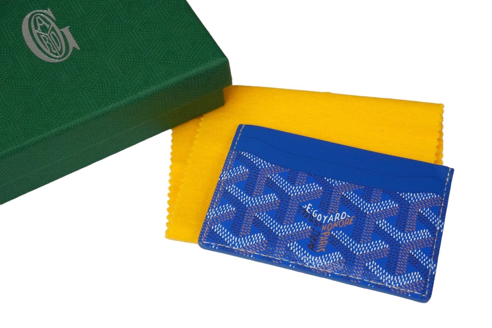 【楽天市場】新品未使用 GOYARD ゴヤール カードケース サンシュルピス ヘリンボーン柄 ブルー PVC 中古 54678 ...