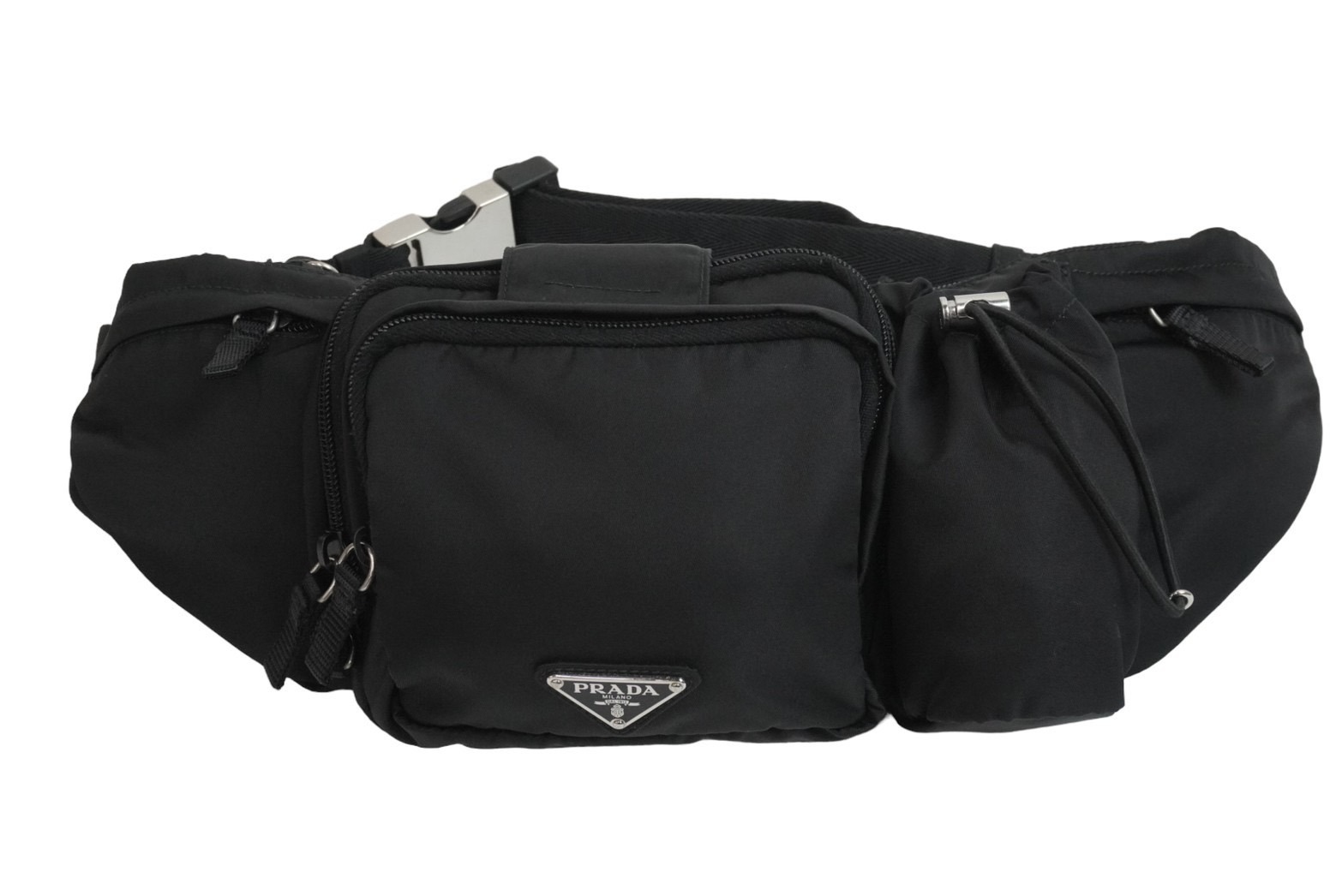 【楽天市場】PRADA プラダ ウエストバッグ ボディバッグ ボトル入れ付き ブラック ナイロン 2VL056 シルバー金具 美品 中古 ...