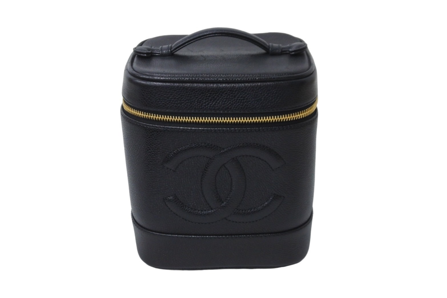 【楽天市場】CHANEL シャネル ココマーク バニティバッグ 縦型 ハンドバッグ 5番台 キャビアスキン ブラック ゴールド金具 美品 中古 ...