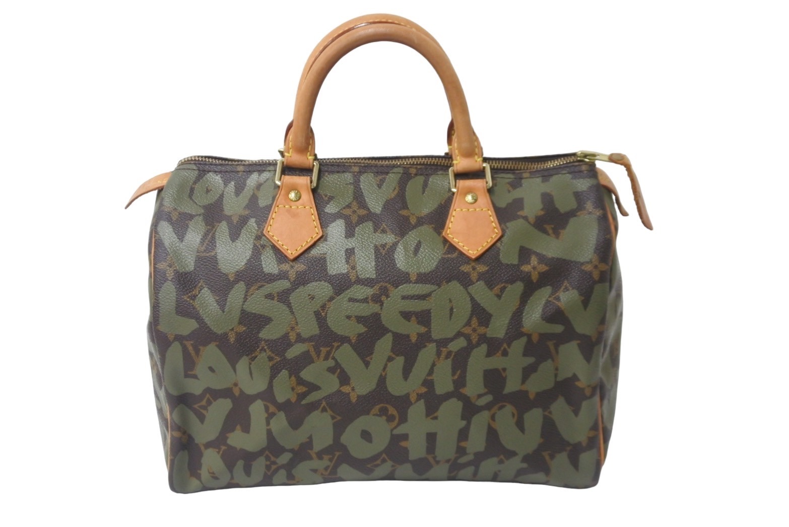 【楽天市場】LOUIS VUITTON ルイヴィトン ハンドバッグ モノグラム グラフィティ スピーディ30 M92194 カーキ 美品 中古 ...