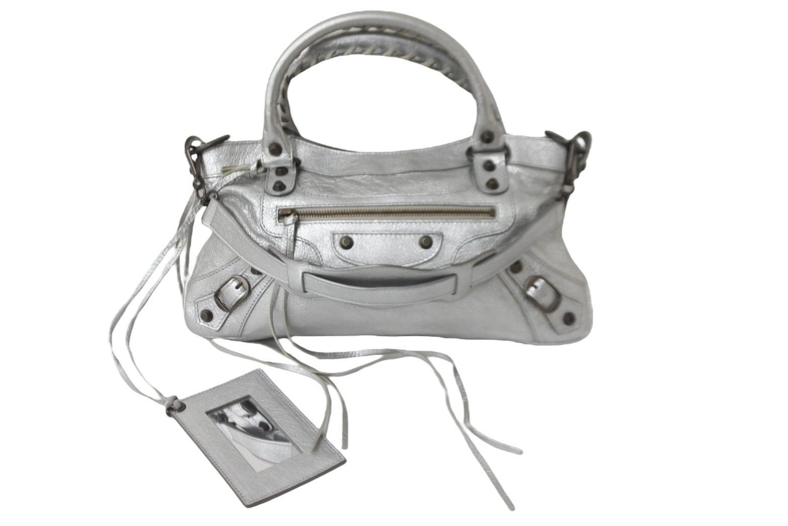 【楽天市場】BALENCIAGA バレンシアガ 2WAY ハンドバッグ ショルダーバッグ ザ・ファースト G103208 レザー シルバー ...