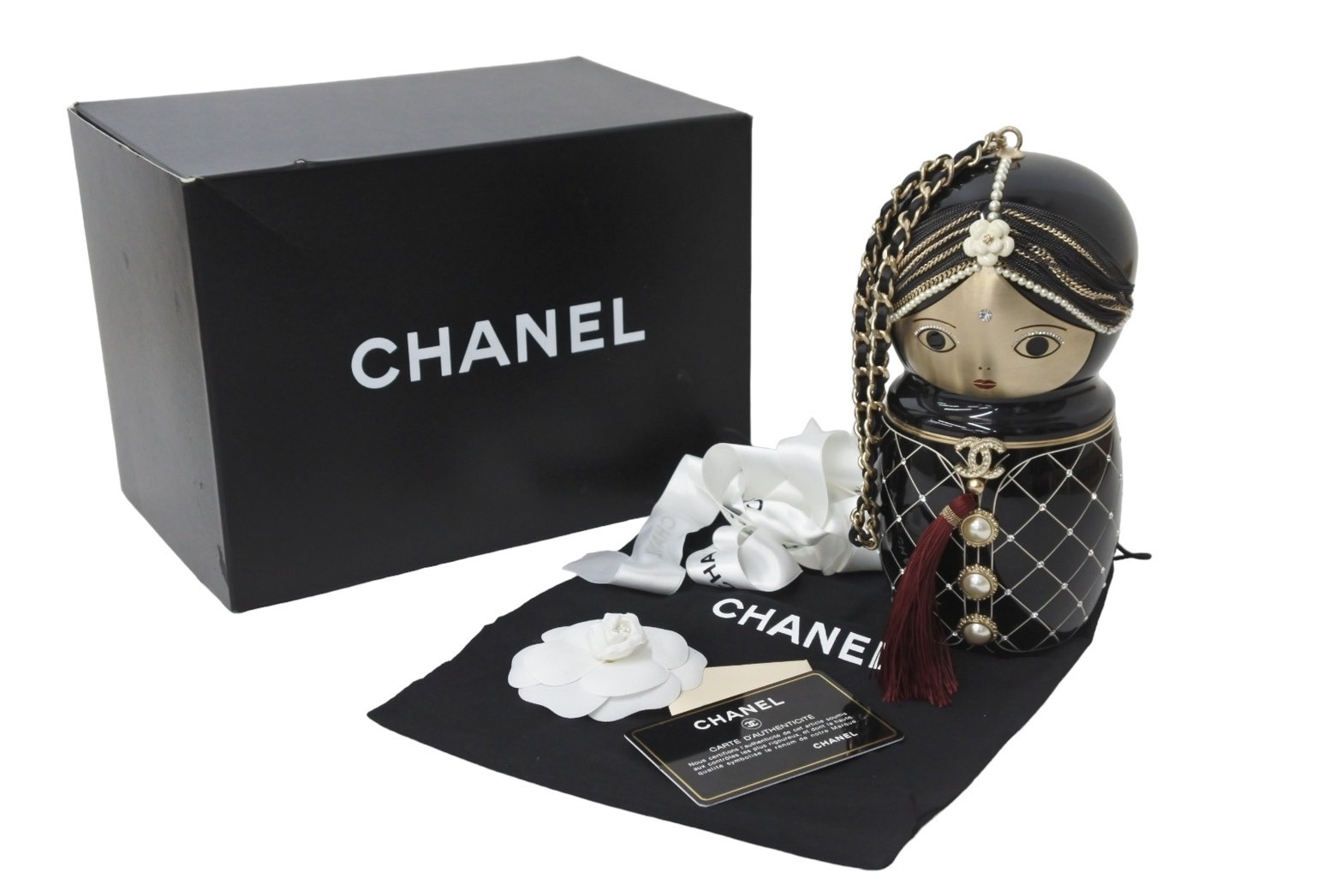 【楽天市場】博物館級 新品同様 CHANEL シャネル ハンドバッグ マトリョーシカ A69809Y06759 16番台 ブラック ゴールド ...