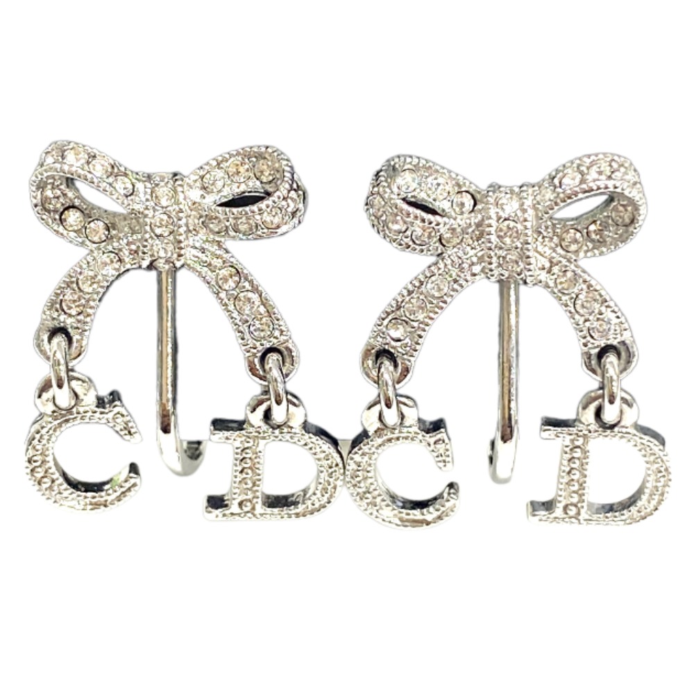 【楽天市場】[USED/中古]Dior ディオール イヤリング リボン ラインストーン シルバー Aランク 中古 tdc-001922-4d ...