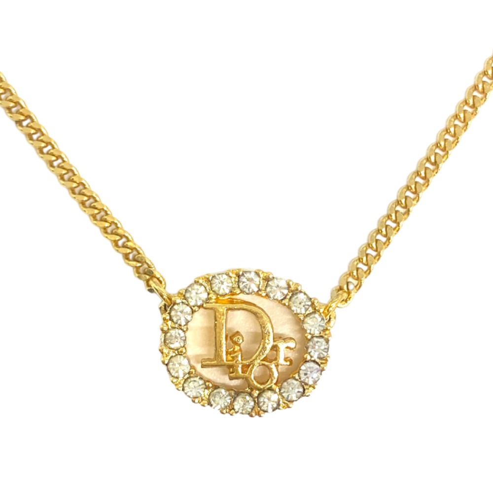 【楽天市場】[USED/中古]Christian Dior クリスチャンディオール ネックレス・チョーカー Dior ラインストーン ゴールド ...