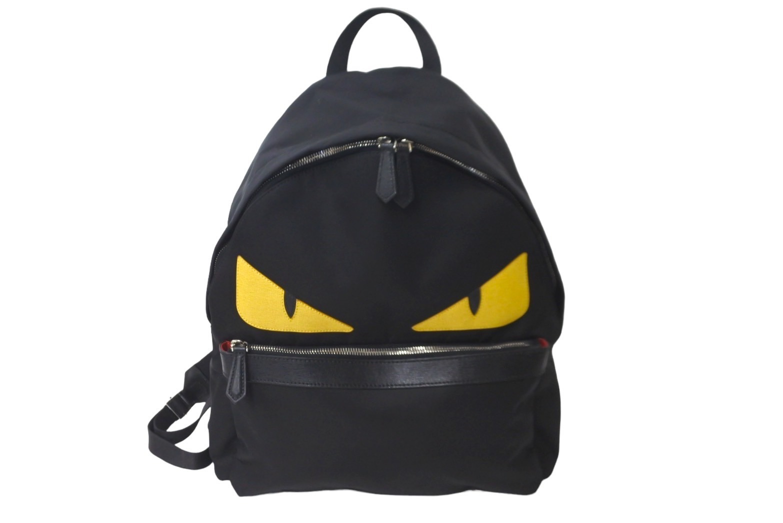 【楽天市場】FENDI フェンディ リュック デイパック モンスター バッグバグズ 7VZ012 ナイロン ブラック イエロー シルバー金具 ...