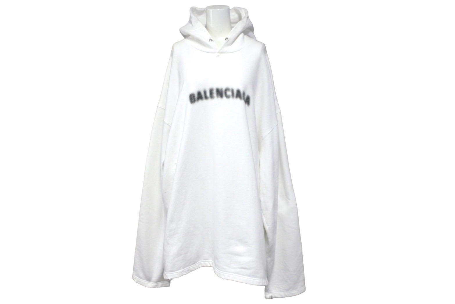【楽天市場】BALENCIAGA バレンシアガ パーカー ダメージ加工 ピクセルロゴ ホワイト コットン サイズL 661711 TKVD6 ...