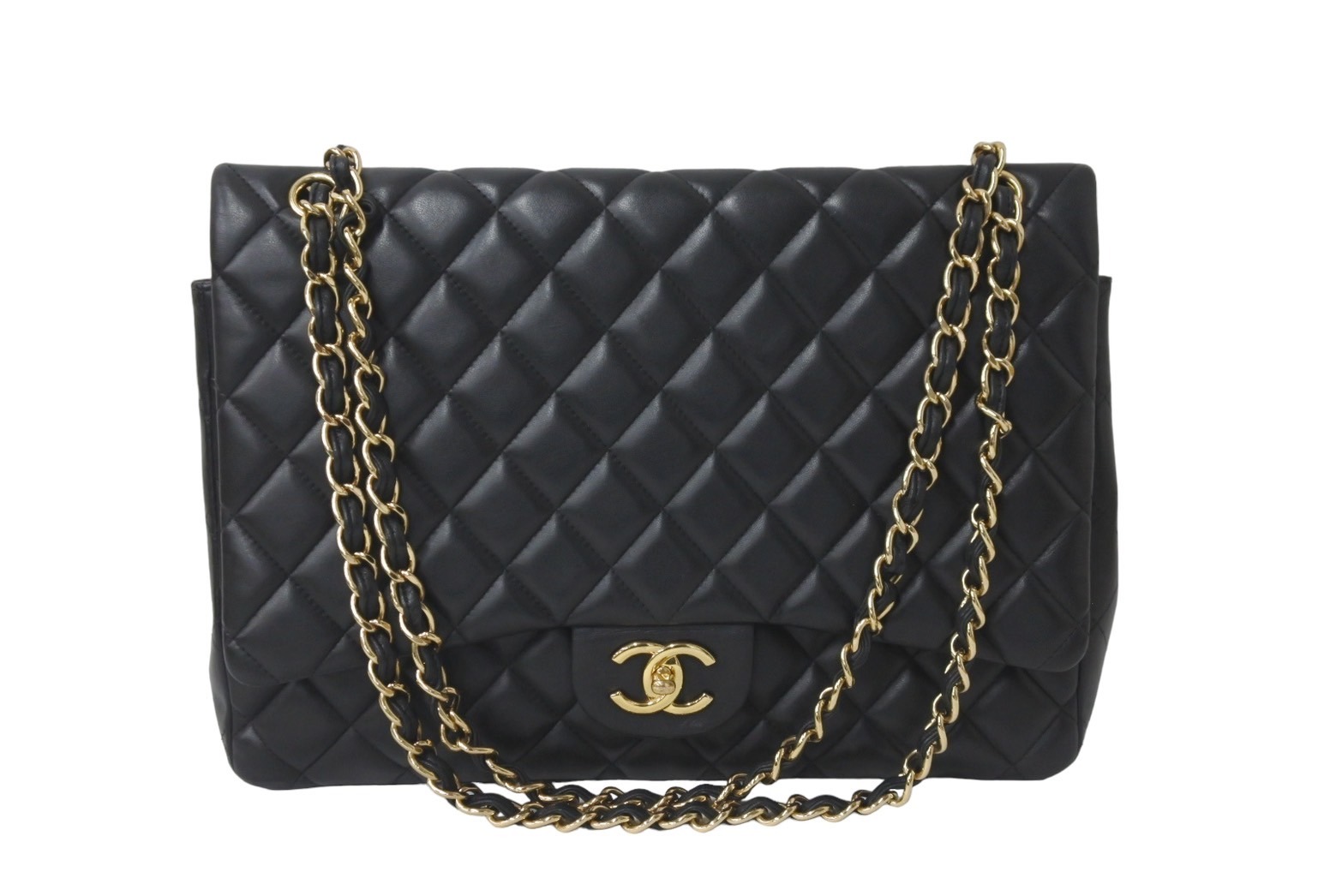 【楽天市場】極美品 CHANEL シャネル チェーンショルダーバッグ デカマトラッセ33 wフラップ 14番台 ラムスキン ゴールド金具 中古 ...