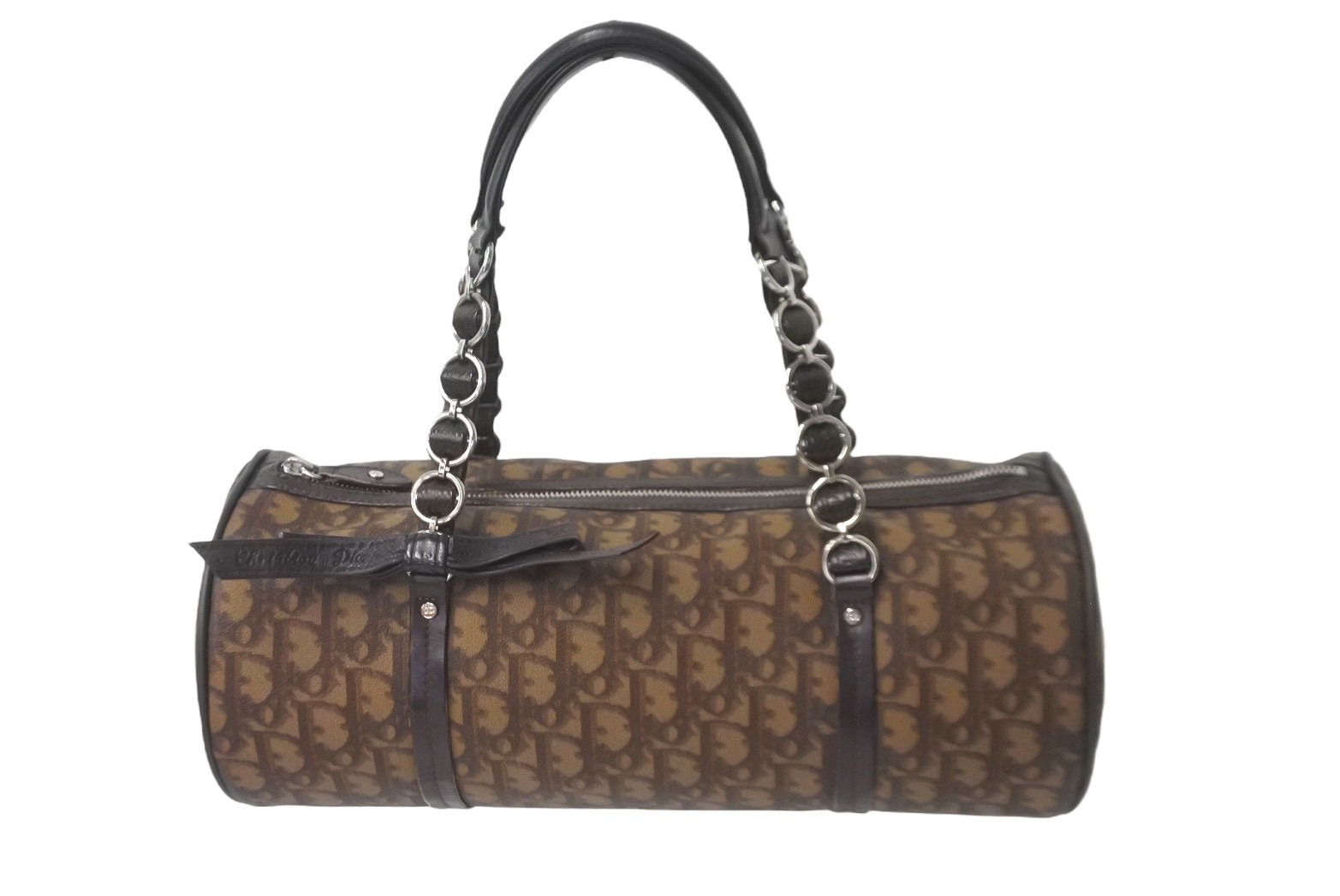 【楽天市場】Christian Dior クリスチャンディオール ハンドバッグ トロッター パピヨン型 リボン ブラウン PVC レザー ...