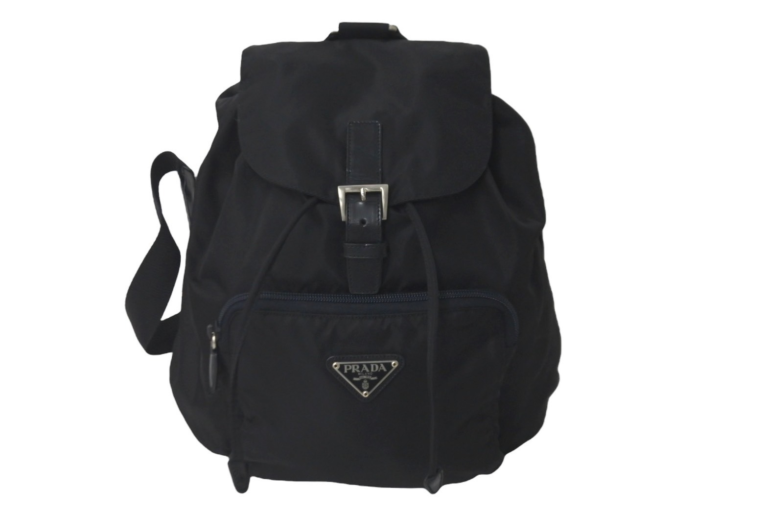【楽天市場】PRADA プラダ リュック ナイロン NERO ブラック トライアングルロゴ ナイロン レザー B4650F シルバー金具 美品 ...