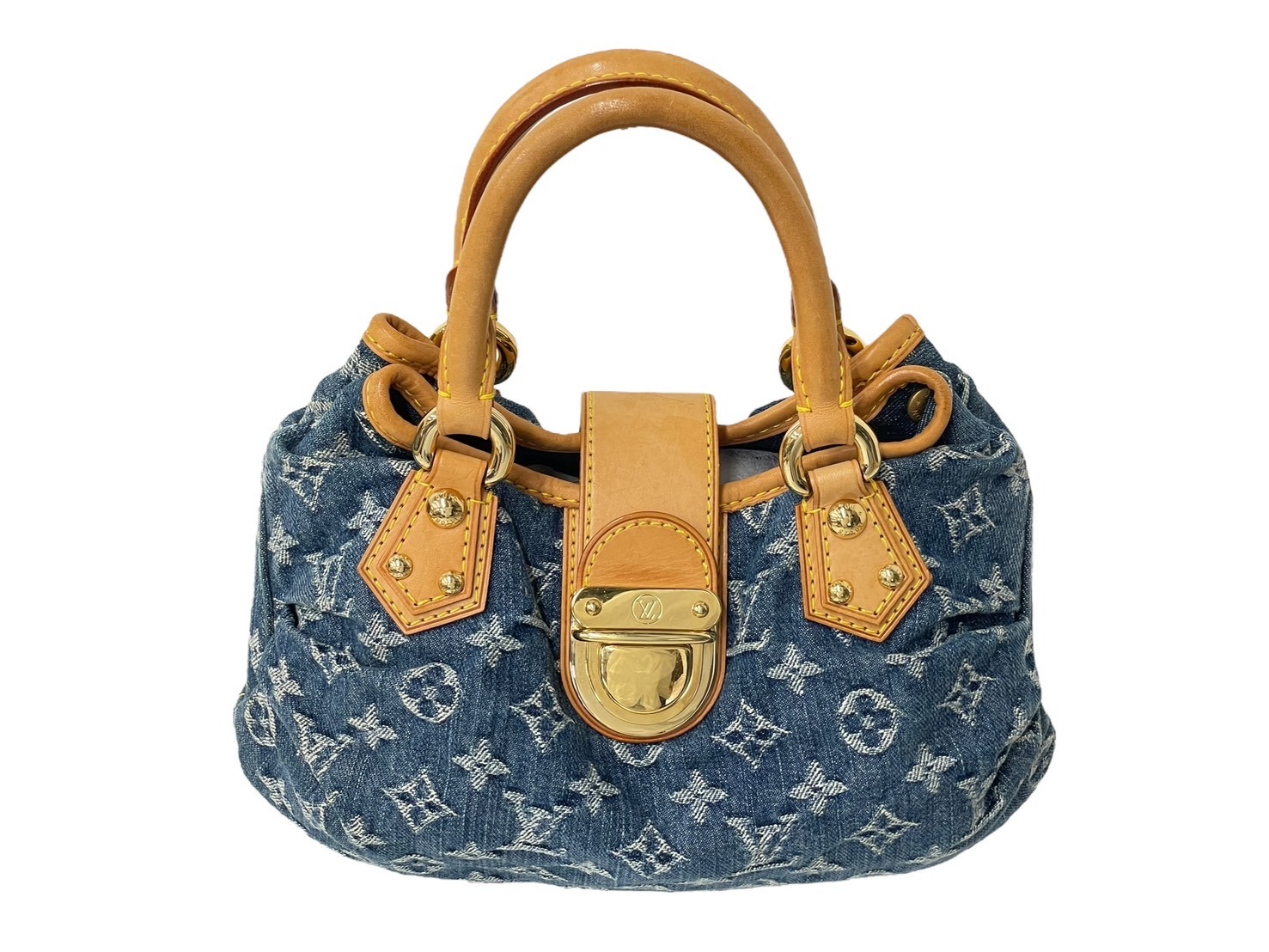 【楽天市場】LOUIS VUITTON ルイヴィトン モノグラムデニム プリ—ティ ハンドバッグ ブルー M95020 美品 中古 64002 ...