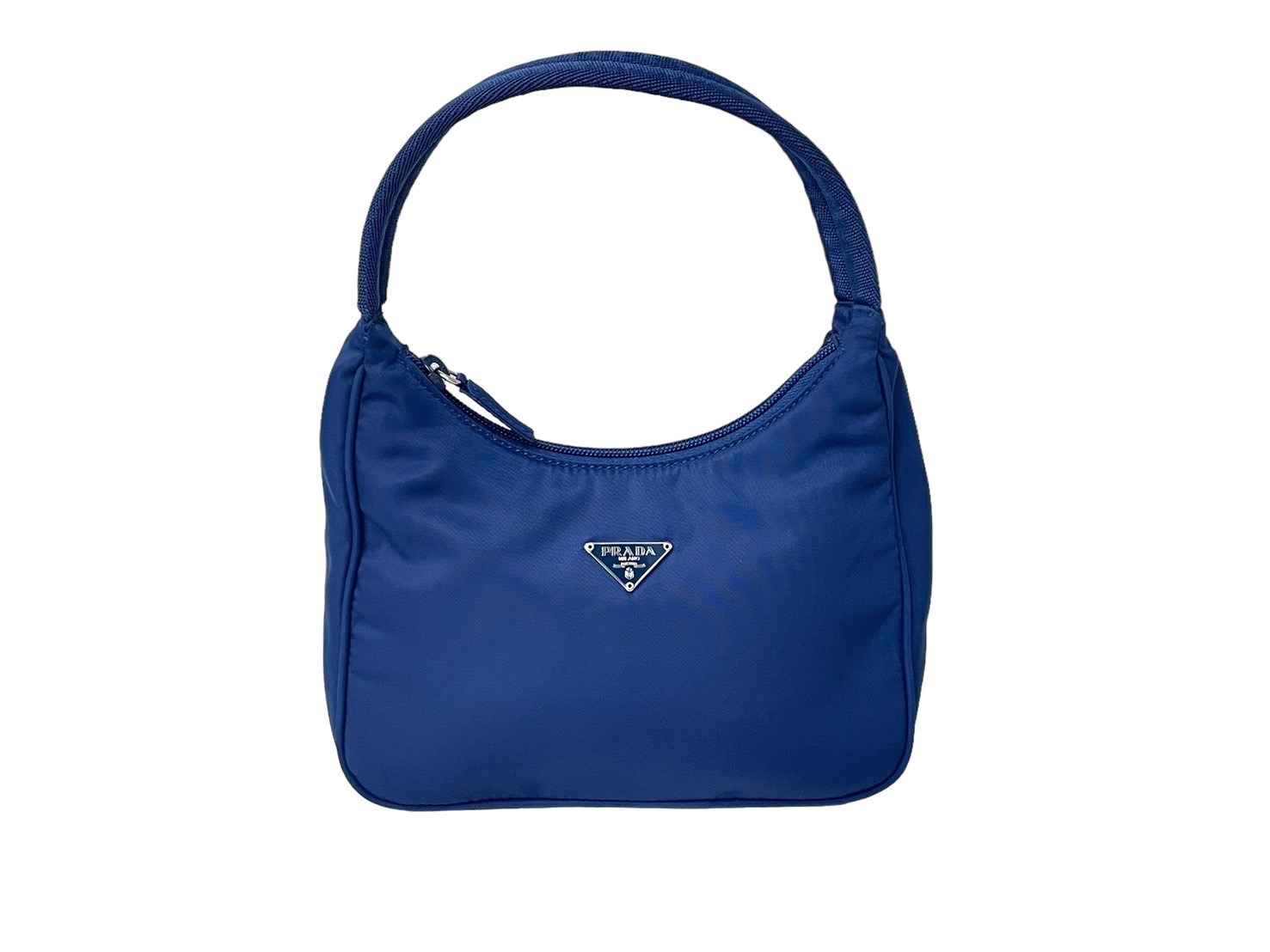 【楽天市場】極美品 PRADA プラダ ハンドバッグ MV515 ホーボー ミニバッグ ポーチ 三角ロゴ ブルー ナイロン 中古 64582 ...