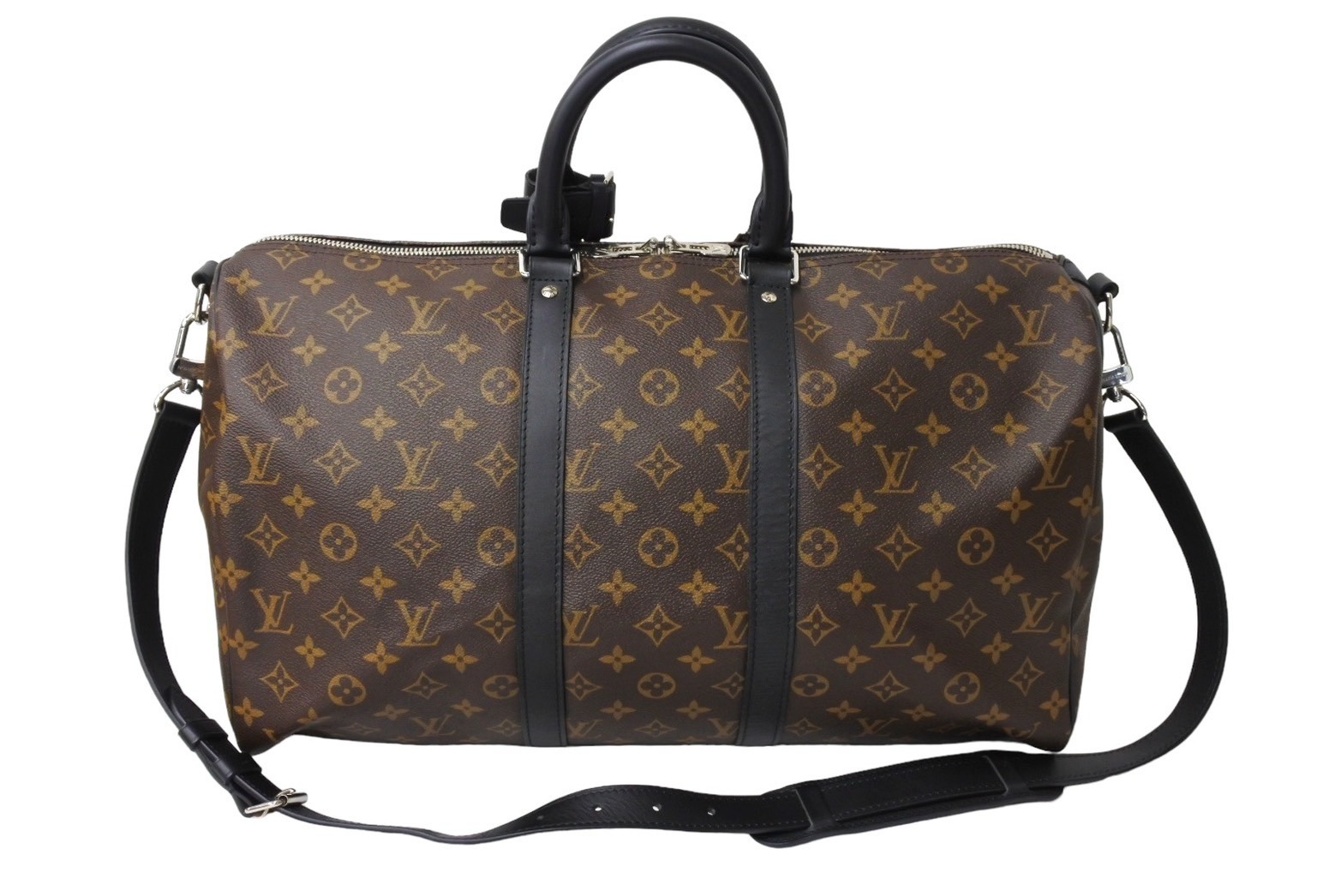 【楽天市場】極美品 LOUIS VUITTON ルイヴィトン キーポル バンドリエール45 ボストンバッグ M56711 モノグラムマカサー ...
