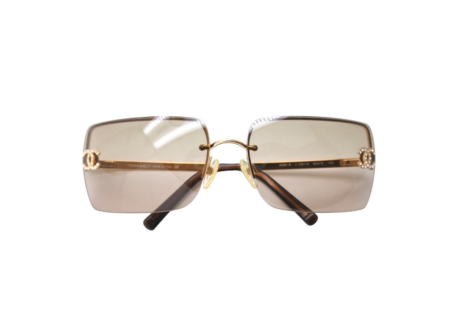 【楽天市場】CHANEL シャネル サングラス ココマーク ラインストーン 4092-B ゴールド金具 サイズ 62 15 120 ゴールド ...