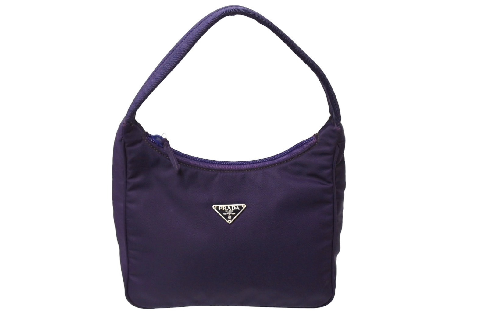 【楽天市場】PRADA プラダ ホーボー ナイロン ハンドバッグ パープル 紫 MV519 ミニバッグ 三角ロゴ金具 プレート 美品 中古 ...