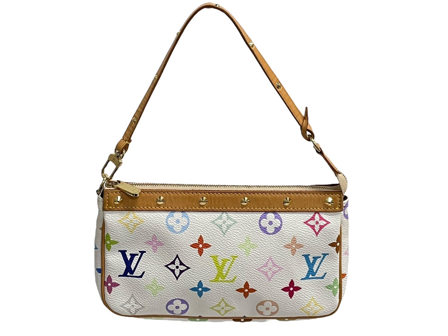 【楽天市場】LOUIS VUITTON ルイヴィトン ポシェット アクセソワール ホワイト M92649 モノグラム マルチカラー 村上隆 ...