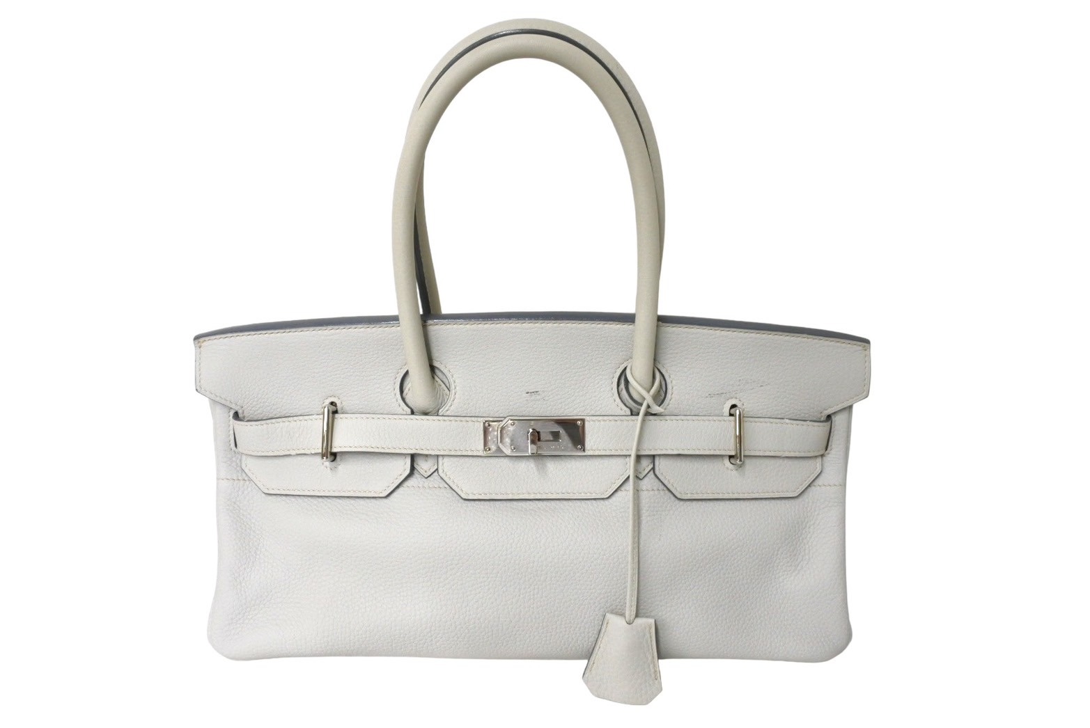 【楽天市場】ゴルチェ期 HERMES エルメス ショルダーバーキン グレー トリヨンクレマンス ??I刻 シルバー金具 美品 中古 66317 ...