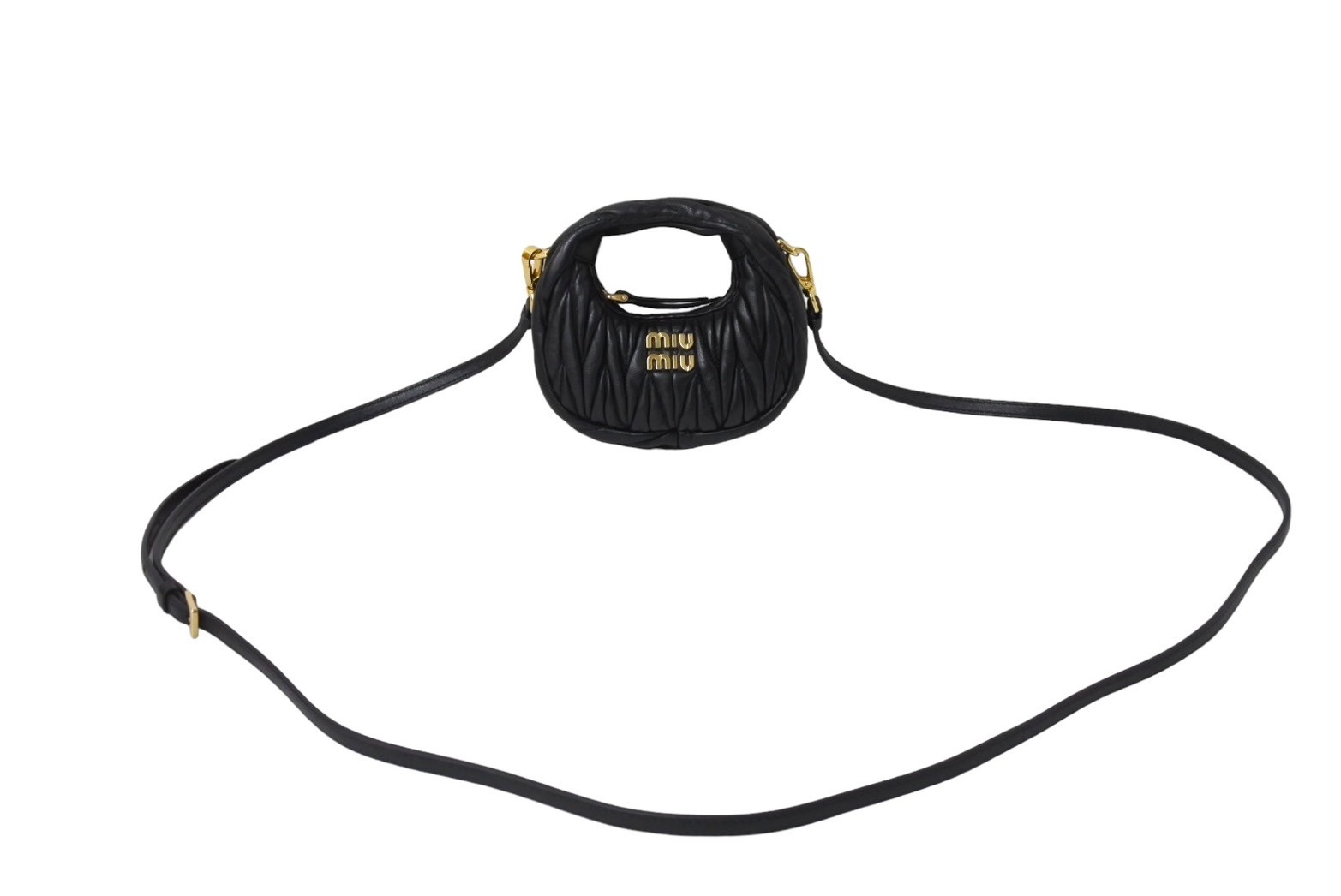 【楽天市場】極美品 MIUMIU ミュウミュウ ショルダーバッグ ワンダー マテラッセレザー ホーボー 5NR019 ブラック レザー 中古 ...