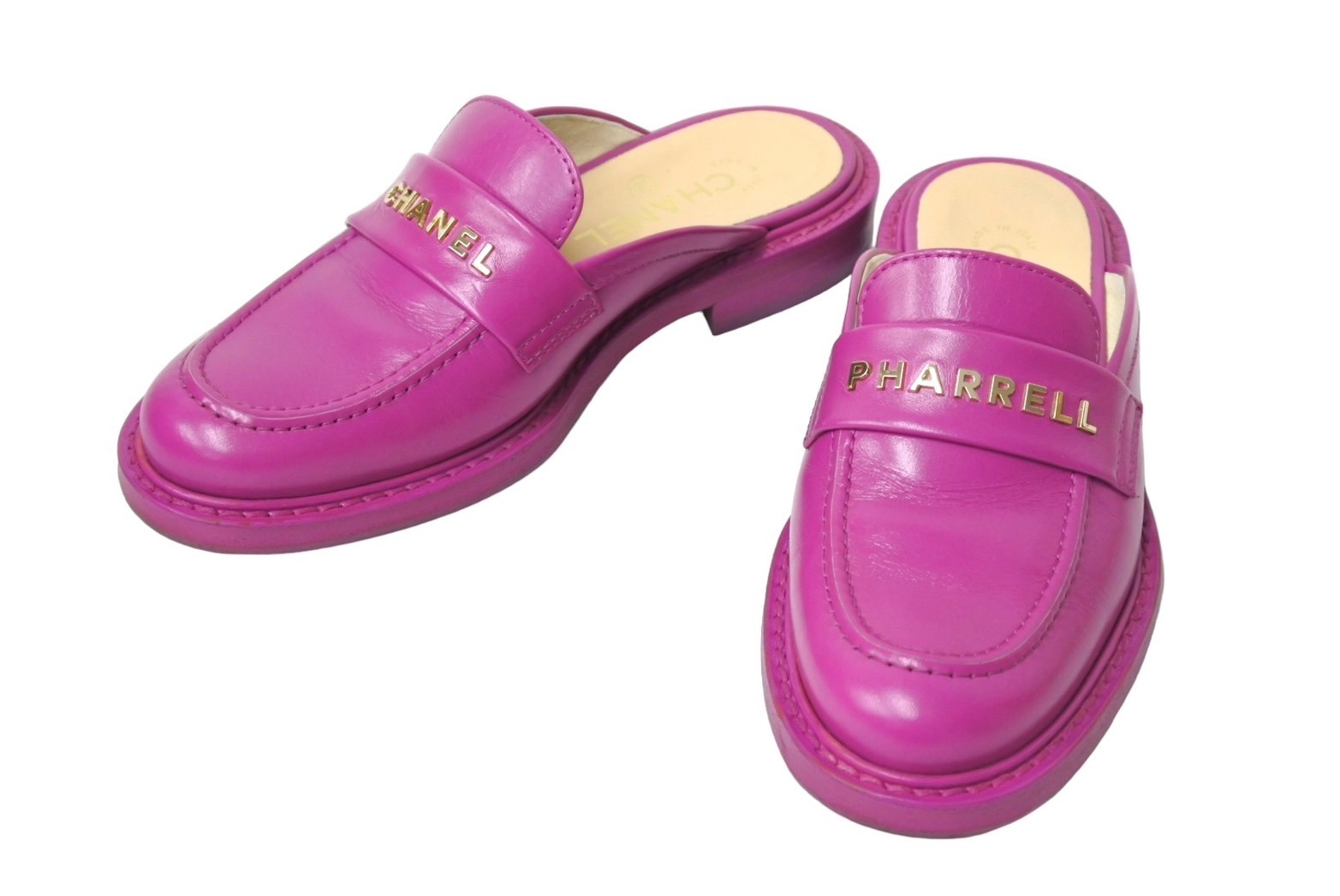 【楽天市場】CHANEL シャネル × ファレルウィリアムス 19SS ミュール ローファー サンダル レザー G34846 パープル サイズ ...