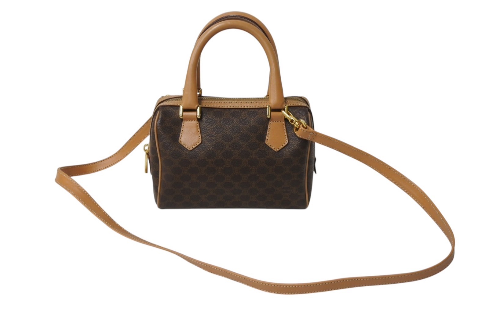 【楽天市場】CELINE セリーヌ ハンドバッグ マイクロミニ ボストンバック M16 1 マカダム柄 ゴールド金具 PVC レザー 美品 ...