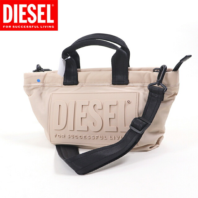【楽天市場】ディーゼル（DIESEL）レディース 訳あり トートバッグ ベージュ系 ショルダーベルト付き ラバープレート （サイズ/UNI ...