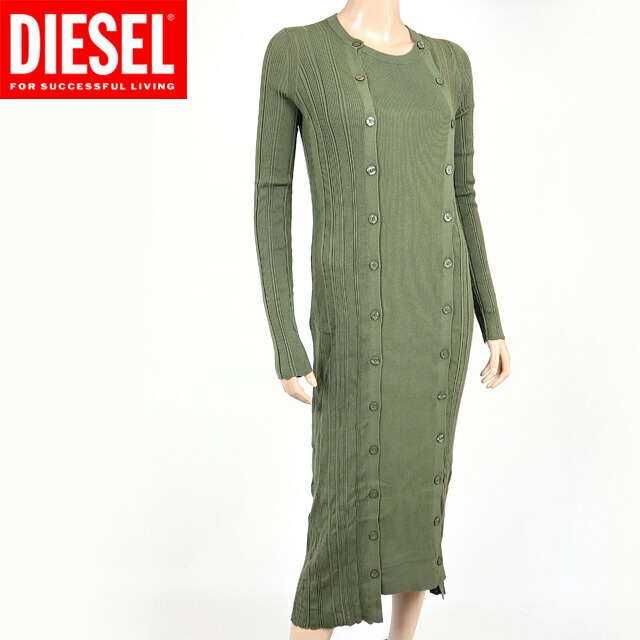 【楽天市場】ディーゼル（DIESEL）レディース 訳あり ワンピース ミディアム グリーン系 ボタンデザイン （サイズ/S）*fl0335 ...