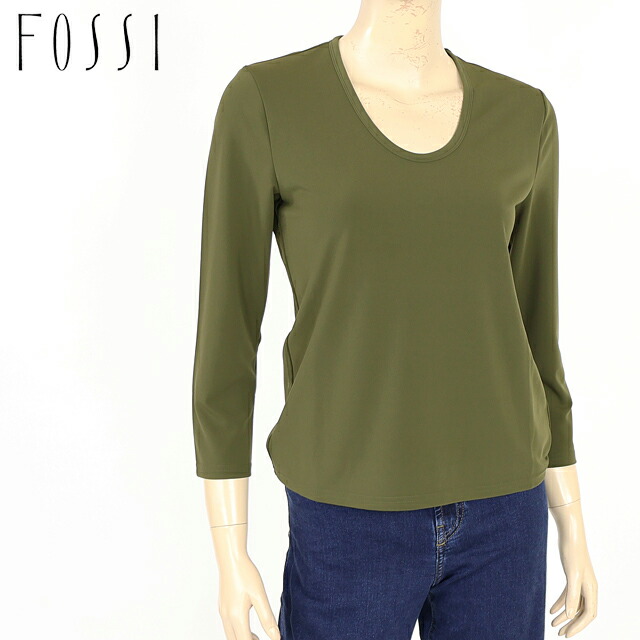【楽天市場】フォッシィ（FOSSI）レディース カットソー カーキ系 Uネック （サイズ/38）*fs1013：インポートショップeウエアハウス
