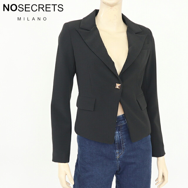 【楽天市場】ノーシークレッツ（NO SECRETS）レディース ジャケット ブラック系 スクエアピラミッドボタン （サイズ/38 ...