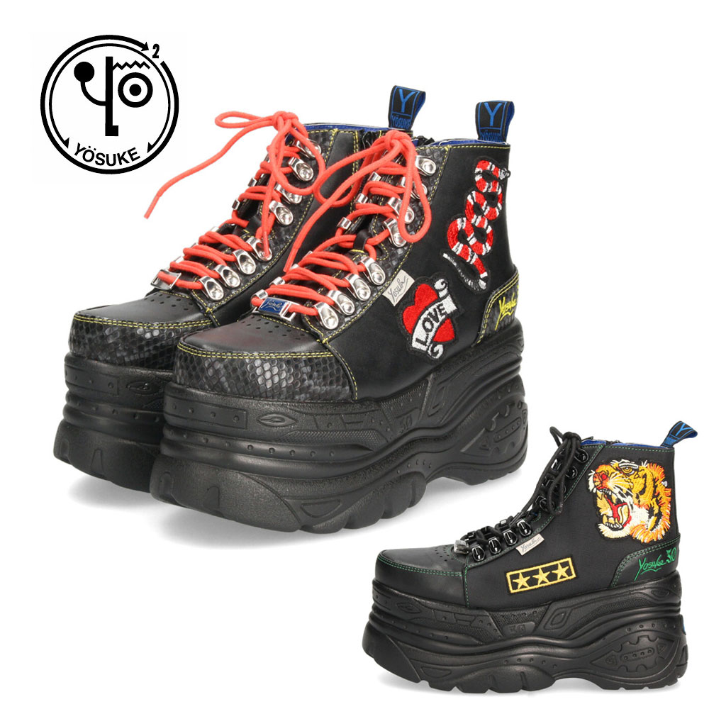 【楽天市場】【クーポンで5%オフ】ヨースケ スニーカー yosuke shoes レディース 2601142 靴 ワッペン付き厚底スニーカ ...