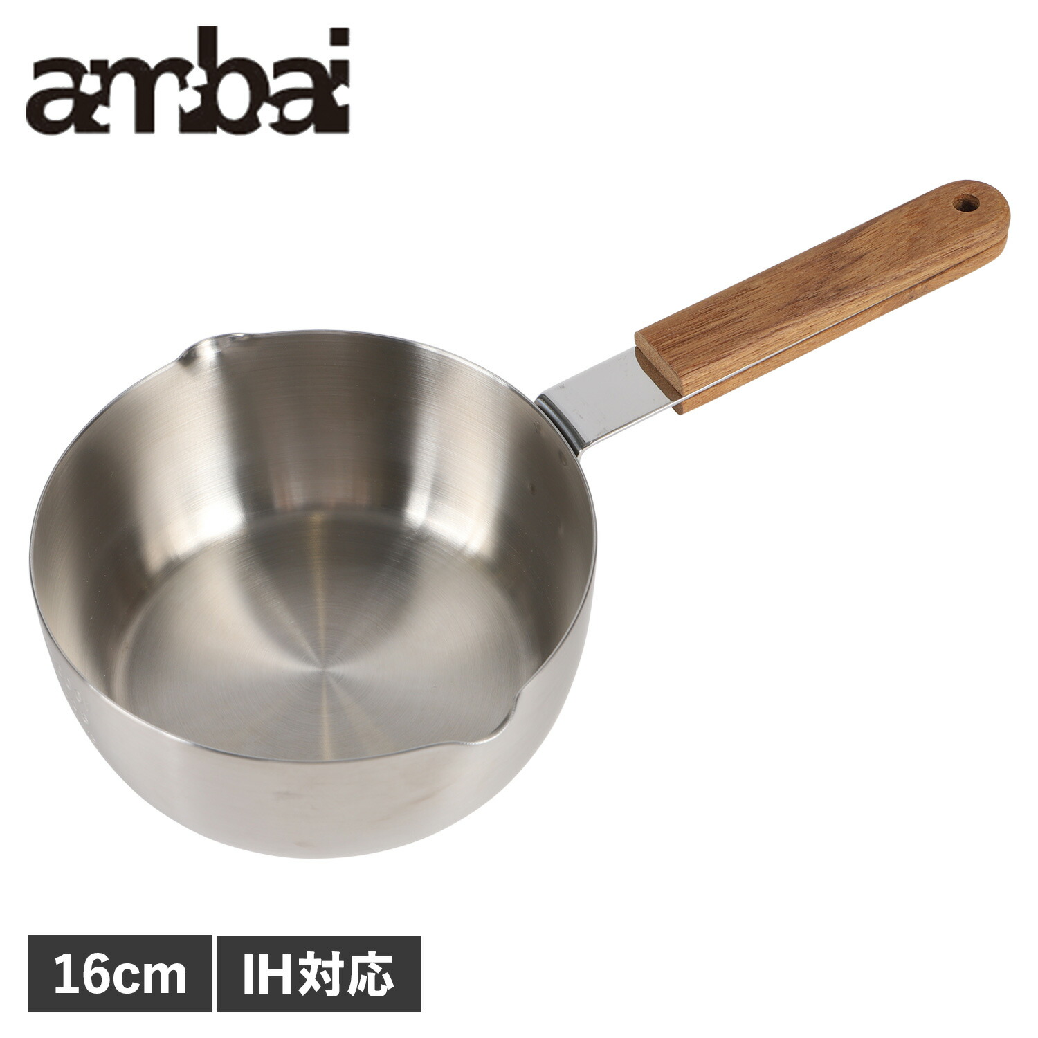 【楽天市場】【クーポン対象外】 ambai アンバイ 雪平鍋 片手鍋 16cm IH 直火対応 ステンレス 日本製 ISK-52016：Goods Lab＋