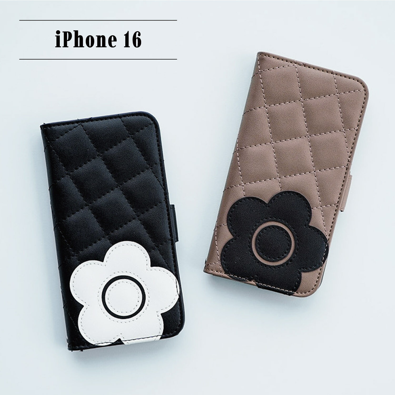 【楽天市場】MARY QUANT DAISY PATCH QUILT BOOK TYPE CASE マリークワント iPhone16 スマホケース 手帳型 携帯 アイフォン デイジーパッチ ...