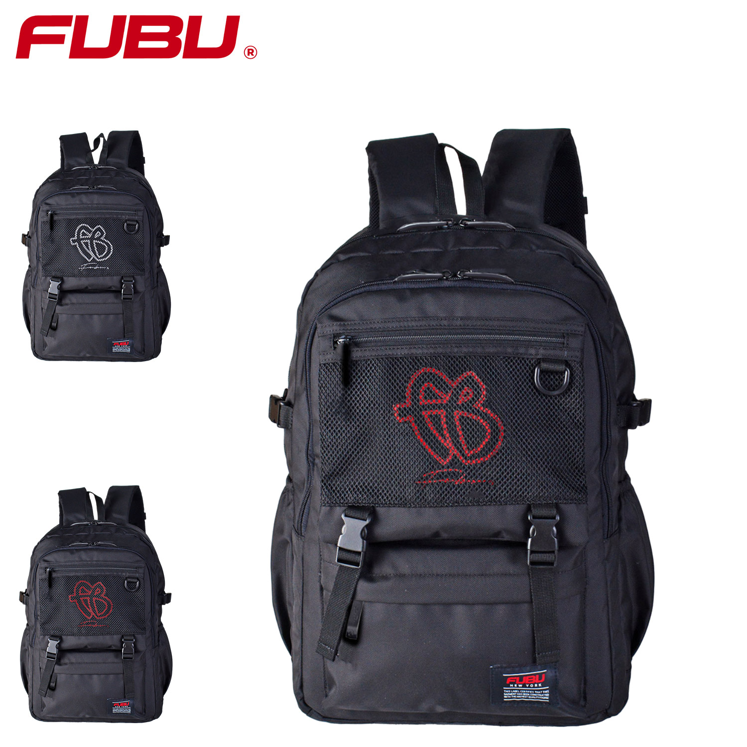 【楽天市場】【特典付き】 FUBU フブ リュック バッグ バックパック カブセメッシュ メンズ レディース 30L ブラック 黒 71002 ...
