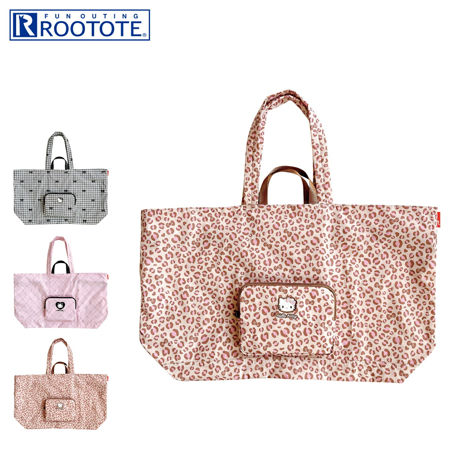 【楽天市場】ROOTOTE HELLO KITTY PACKABLE ルートート バッグ トートバッグ パッカブル ハローキティ-A レディース 大容量 撥水 ファスナー付き ブラック ピンク ...