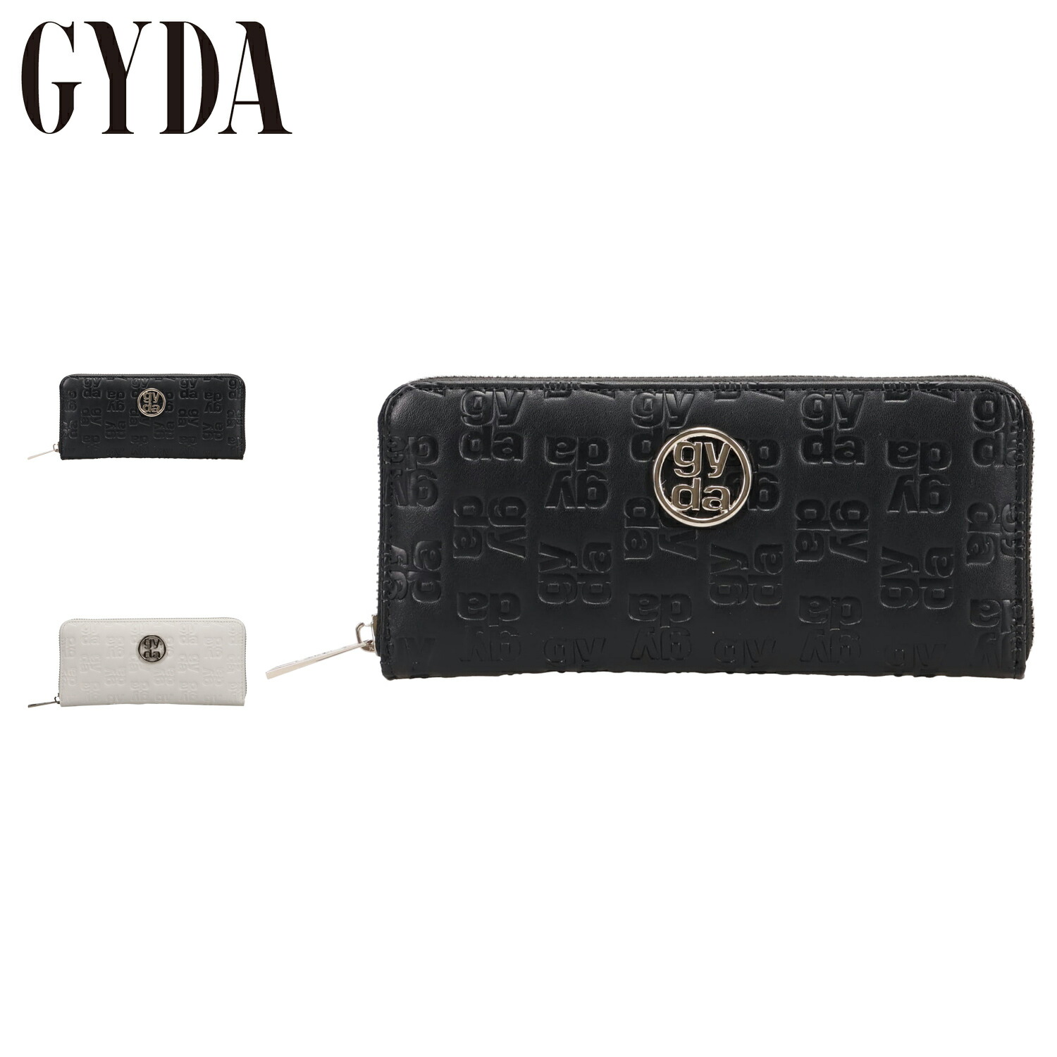 【楽天市場】GYDA サークルメタル ジェイダ 財布 長財布 レディース ラウンドファスナー ブラック ホワイト 黒 白 GY-W301：Goods Lab＋