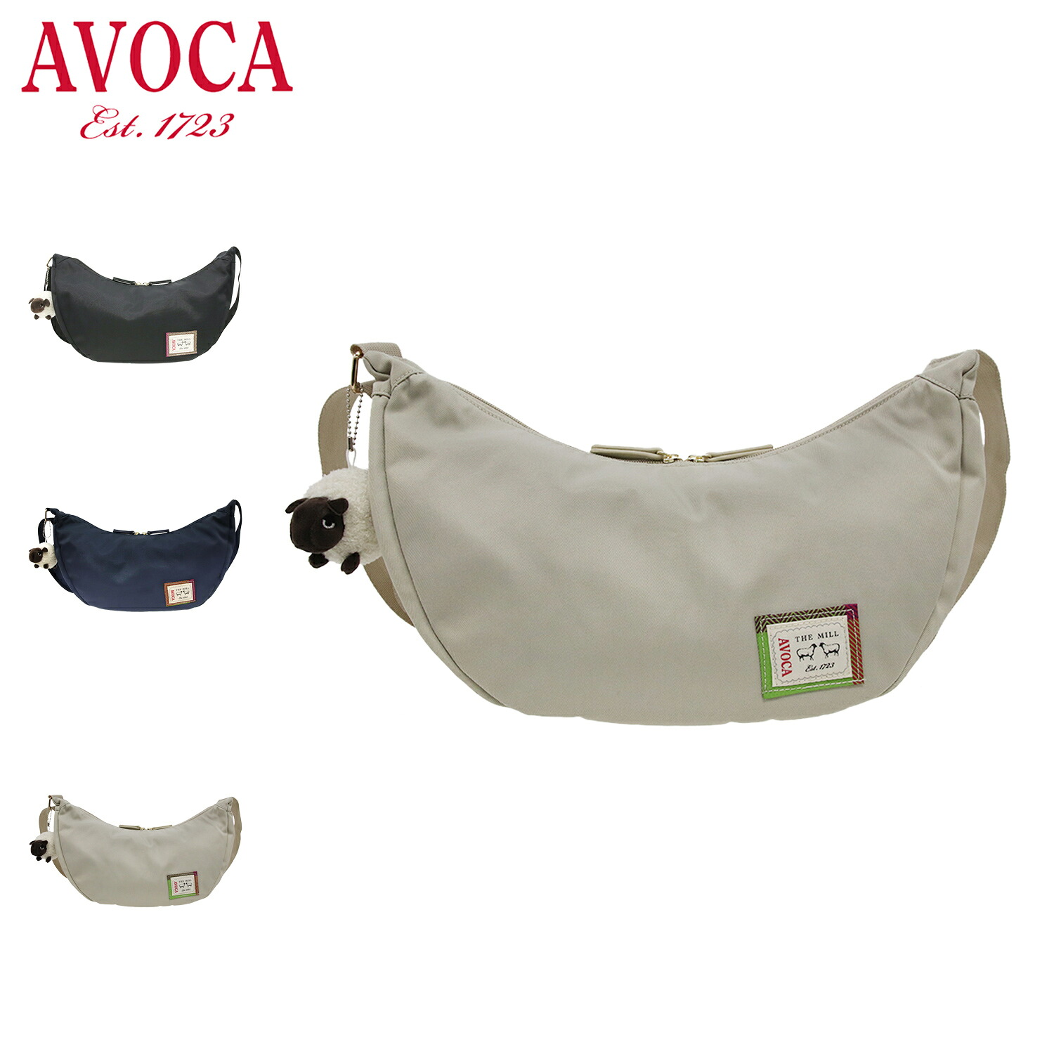 【楽天市場】AVOCA アヴォカ バッグ ショルダーバッグ レディース 7L 軽量 斜めがけ 三日月型 コンパクト ブラック ネイビー ベージュ 黒 AC-010：Goods Lab＋