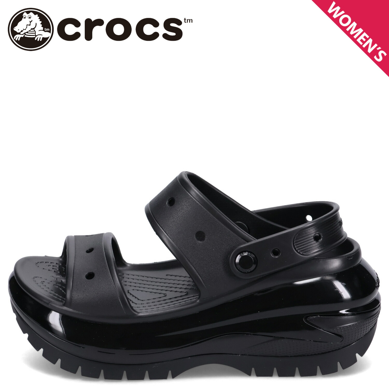 【楽天市場】crocs MEGA CRUSH SANDAL クロックス サンダル ストラップサンダル メガ クラッシュ レディース 厚底 ...