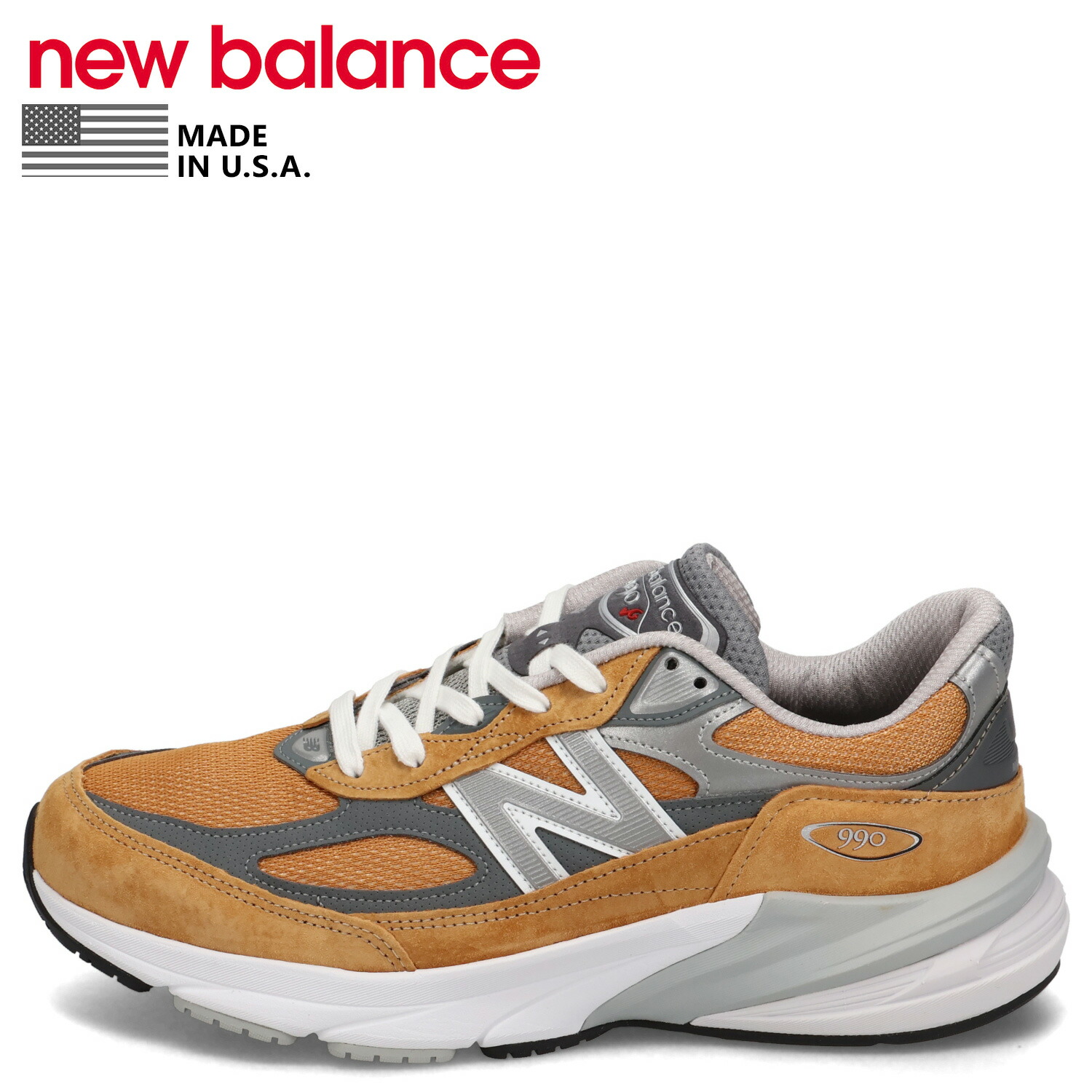【楽天市場】new balance ニューバランス 990 V6 スニーカー メンズ Dワイズ MADE IN USA ブラウン ...