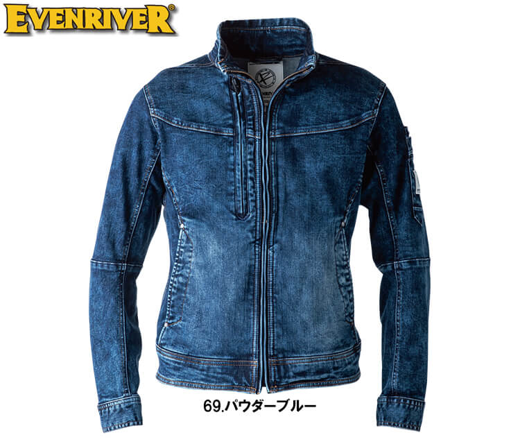 【楽天市場】作業服 ストレッチデニムブルゾンX9 USD907 4L 通年 イーブンリバー EVENRIVER デニム ストレッチ 作業着 メンズ：WatanabeWORK渡辺商会SideISLAND