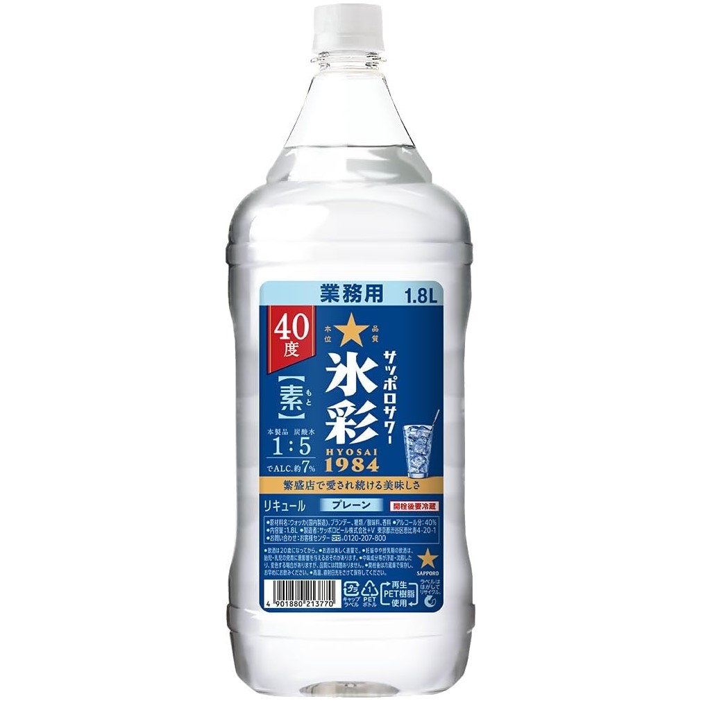 【楽天市場】サッポロサワー 氷彩1984 素 コンク PET 1.8L【同一規格6本まで1個口送料】：ワタショウプレミアムショップ