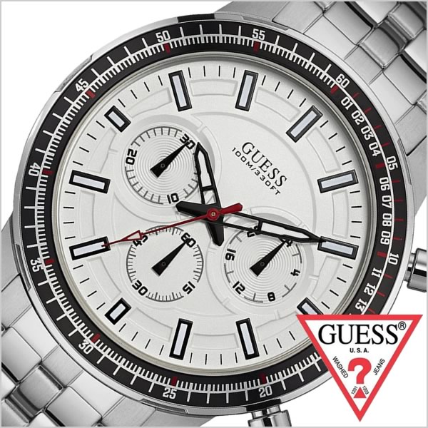 【楽天市場】ゲス腕時計 GUESS時計 GUESS 腕時計 ゲス 時計 フューエル FUEL メンズ ホワイト W0801G1 クロノ グラフ ...
