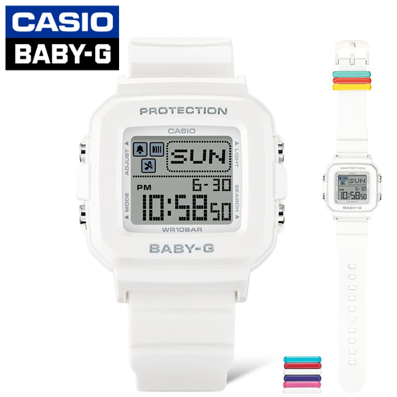 【楽天市場】カシオ ベビージー CASIO Baby-G BGD-10 Series レディース ホワイト/液晶 ホワイト 腕時計 CASIO ...